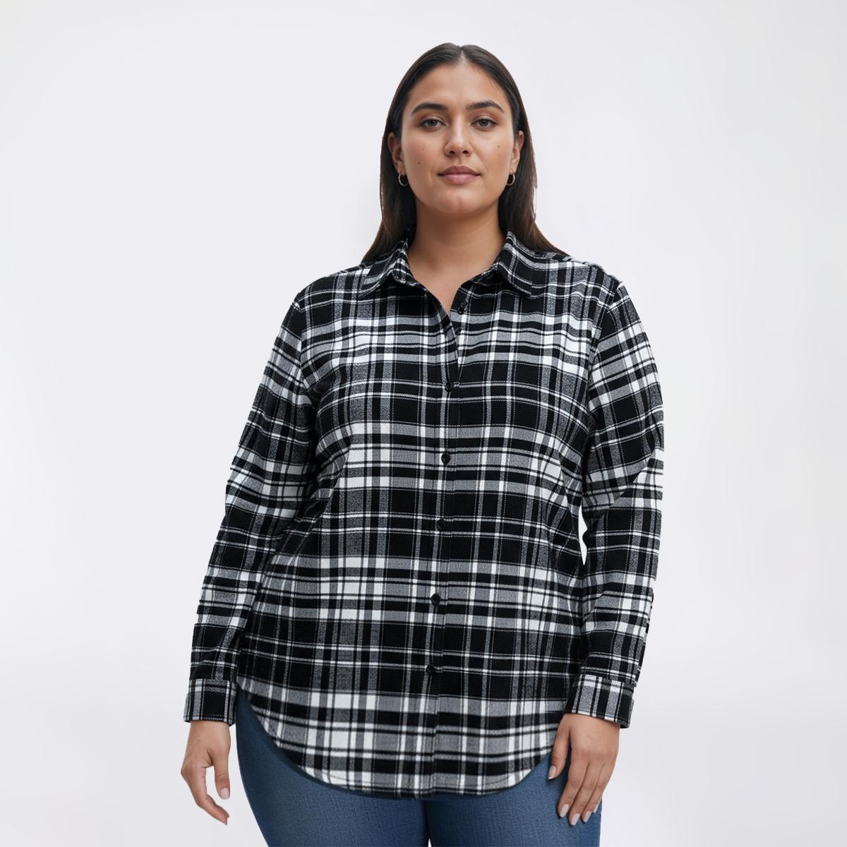 Click here for Plus Size Mountain Ridge Plaid Button Down Flannel... prices